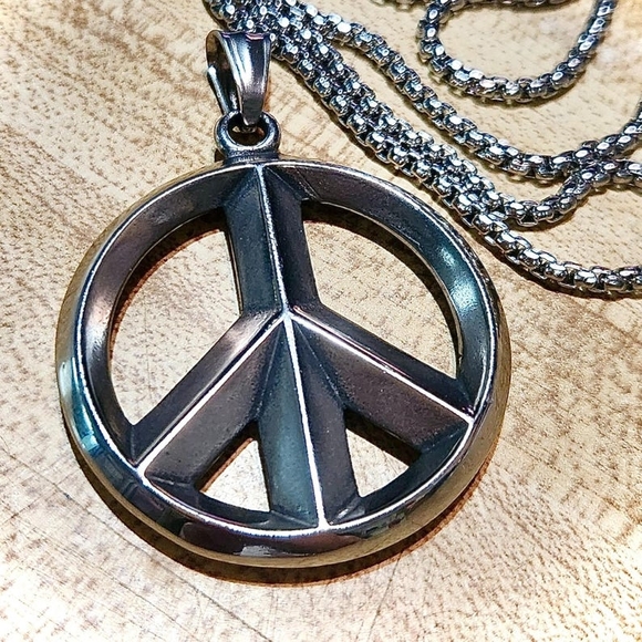 Accessories | Peace Sign Necklace Peace Symbol Necklace Stainless Steel ...